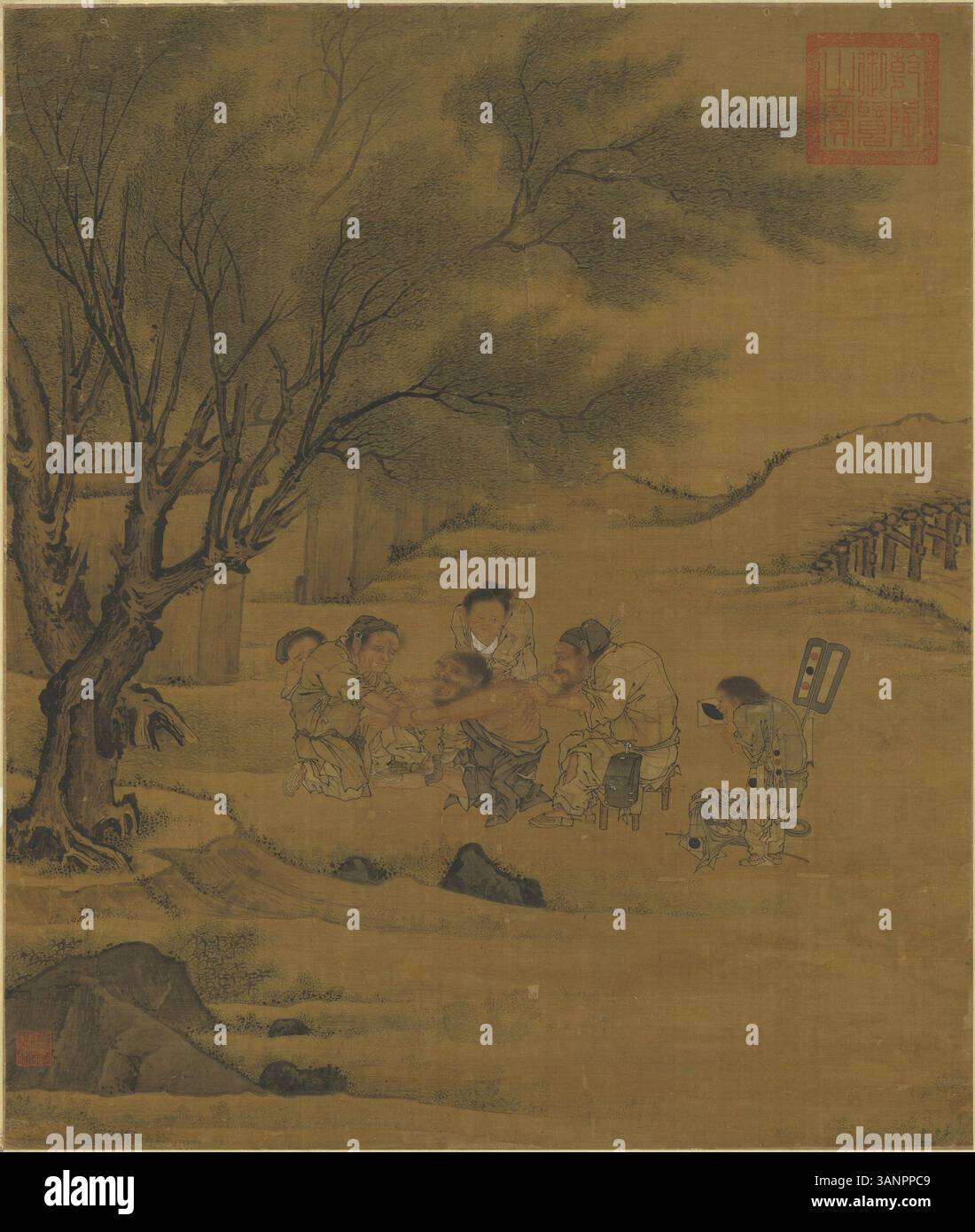 Li Tang’s painting illustrates the traditional Chinese practice of moxa ...