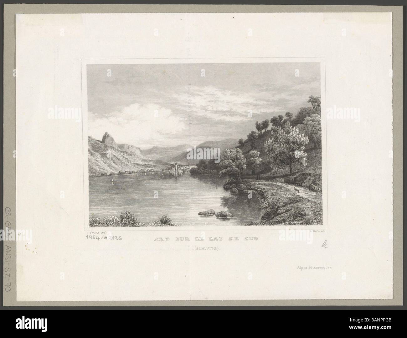 A steel engraving by Johann Peter Girard, engraved by Jules Grebert ...