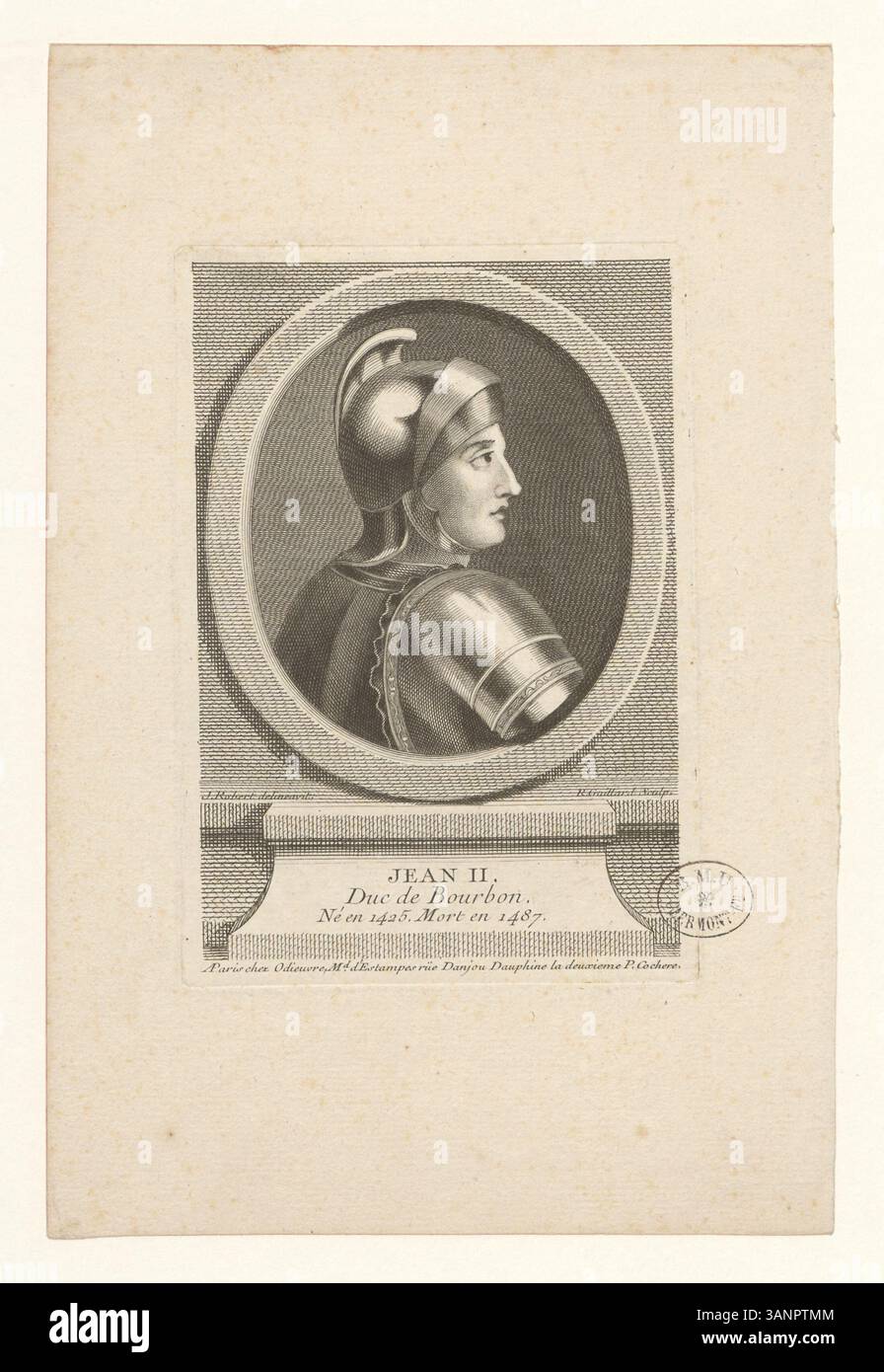 An intaglio print from the Boyer collection depicting Jean II, Duke of ...