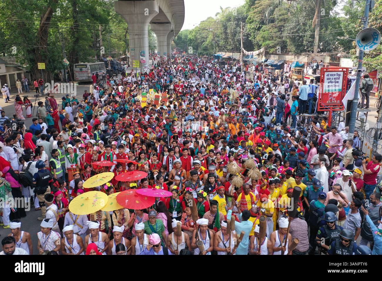 Dhaka, Bangladesh - April 14, 2025: Bangladeshi people attend Ananda ...