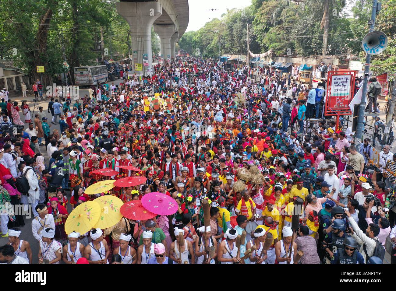 Dhaka, Bangladesh - April 14, 2025: Bangladeshi people attend Ananda ...