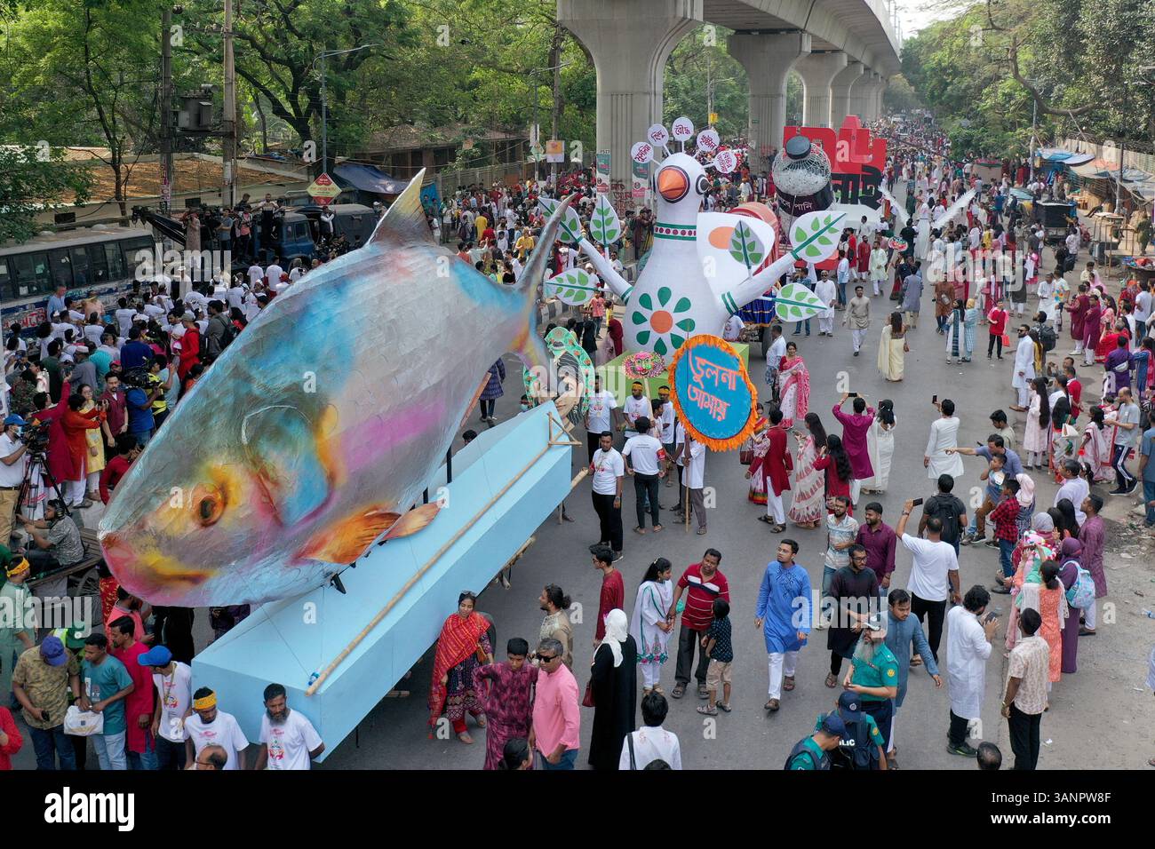 Dhaka, Bangladesh - April 14, 2025: Bangladeshi people attend Ananda ...