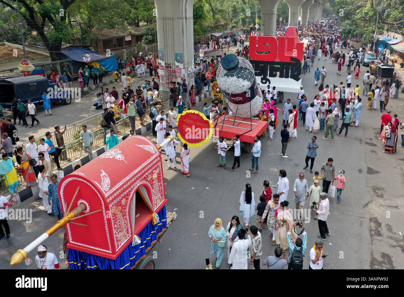 Dhaka, Bangladesh - April 14, 2025: Bangladeshi people attend Ananda ...