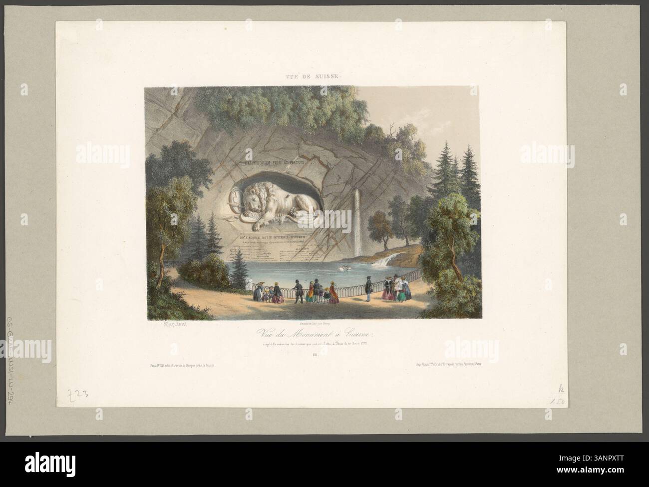 A lithograph print by Isidore Laurent Deroy, illustrating a monument in ...