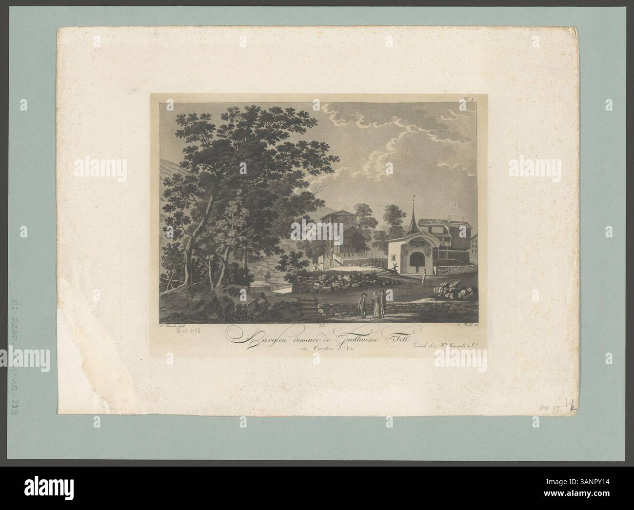 An 1800 print by Heinrich Füessli and Johann Heinrich Troll depicts Bürglen, home of William ...