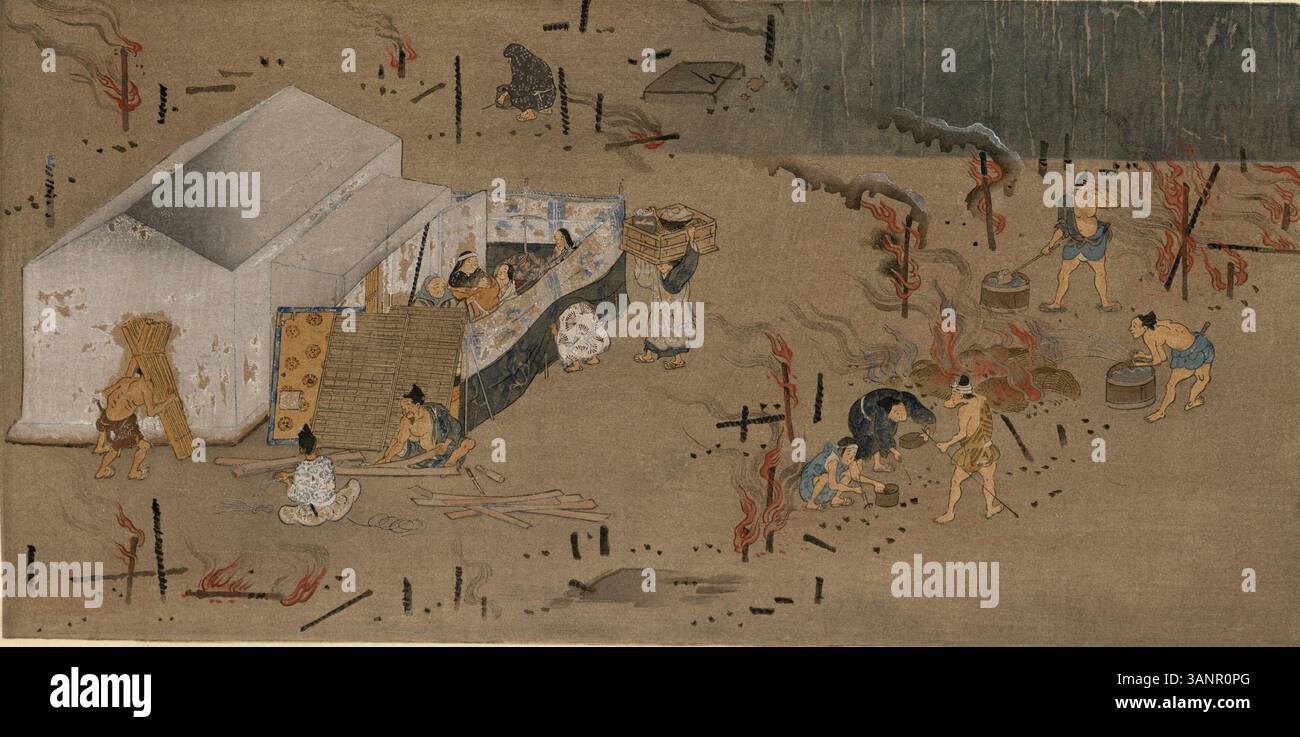 A 14th-century picture-roll by Takashina Takakane, illustrating the ...