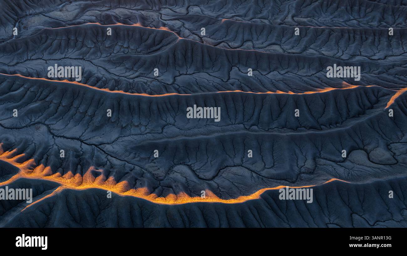 Aerial view of breathtaking canyon landscape with majestic mountains ...