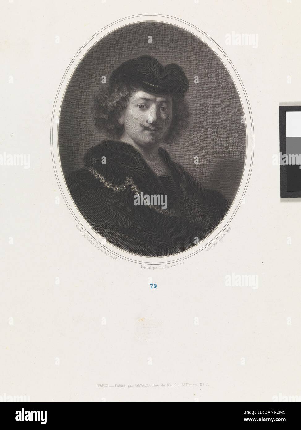 Gustave Lévy's 19th-century engraving 'Mansportret, Portret van den ...