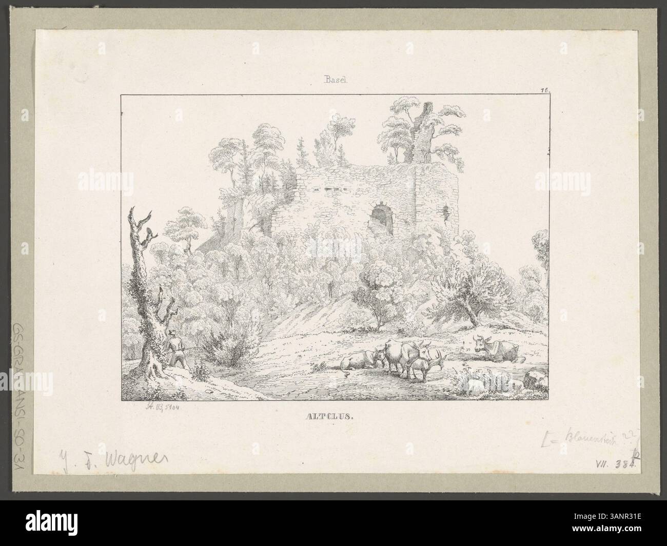 This lithograph print from 1840-1844 by Johann Friedrich Wagner depicts ...