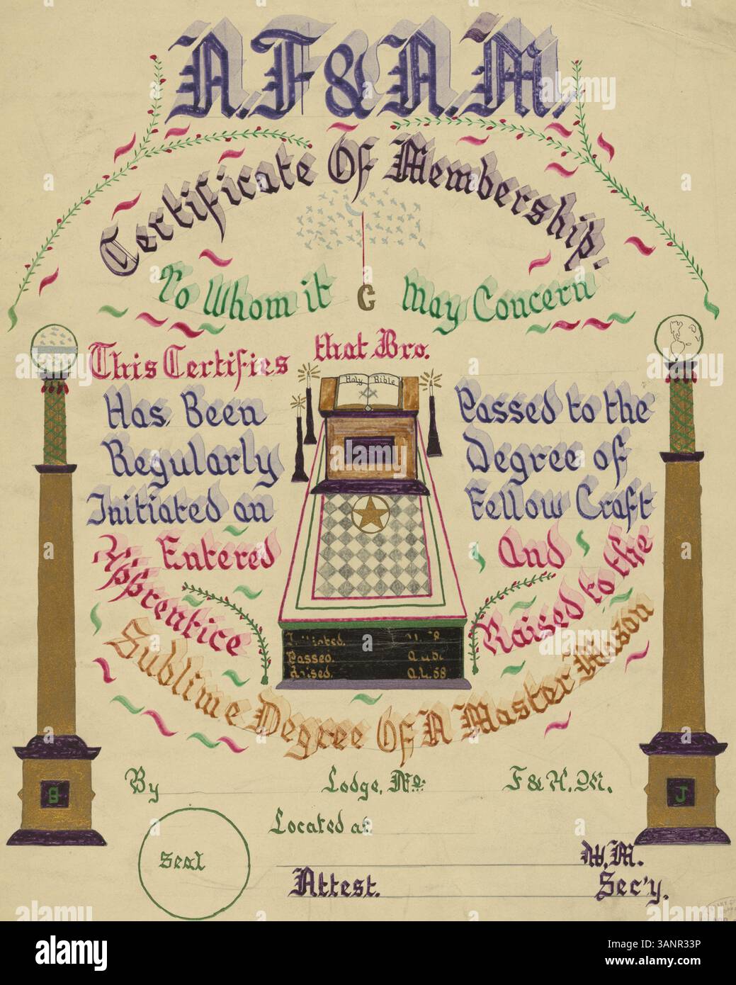 This 1896 watercolor, tempera, and ink drawing by John D. Foster ...