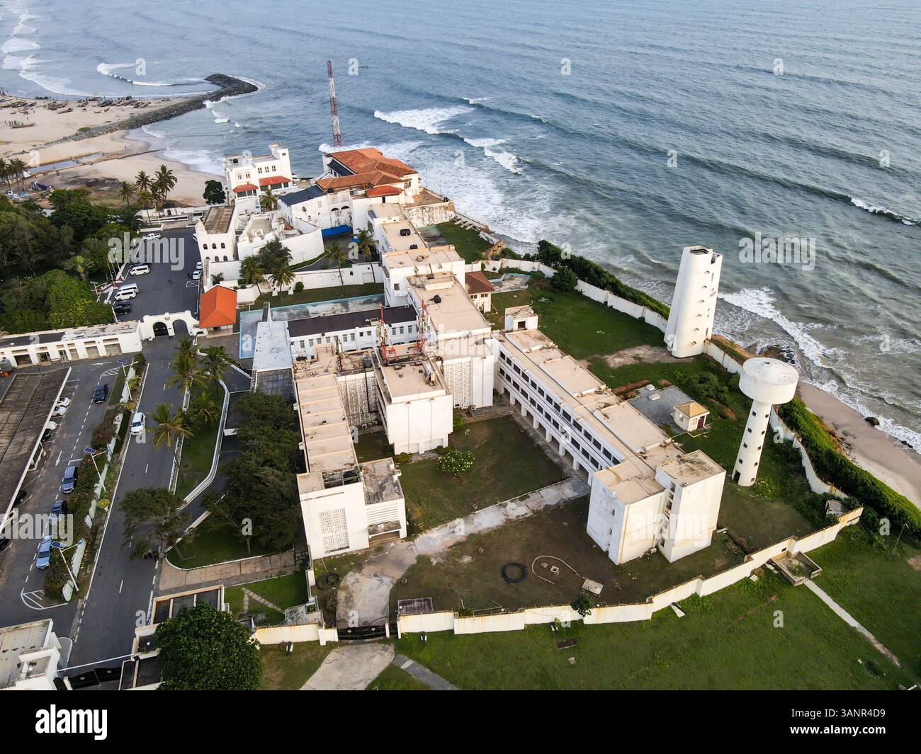Aerial view of Osu castle on the coast of Accra, Ghana Stock Photo - Alamy