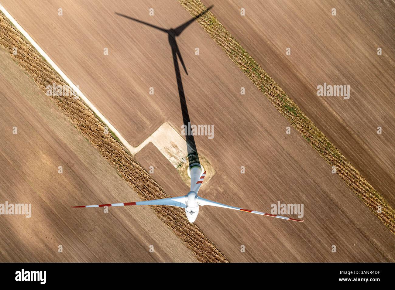 Aerial view of wind turbine in Monchhof, Austria Stock Photo - Alamy