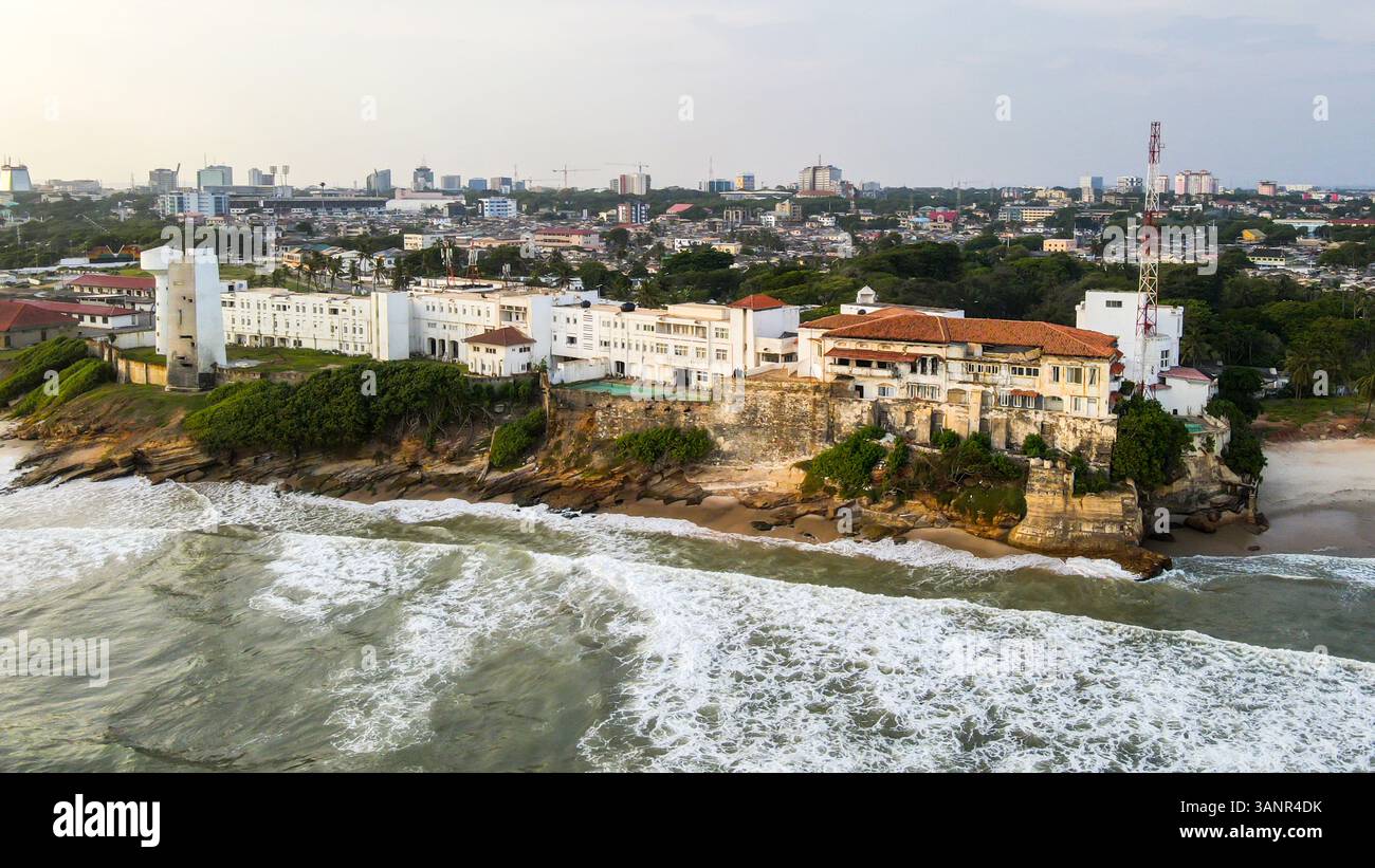 Aerial view of Osu castle and coastline, Accra, Ghana Stock Photo - Alamy