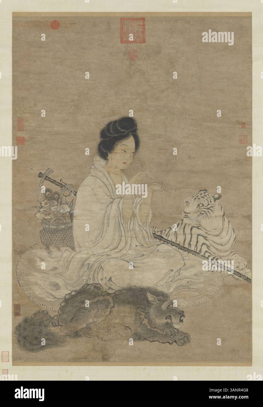 This painting depicts a female immortal, a common subject in Chinese ...