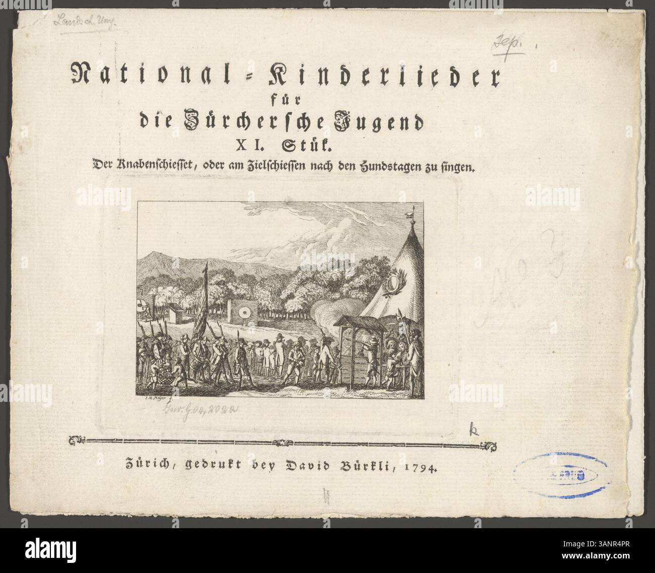 Print by Johann Heinrich Meyer from 1794, depicting the Knabenschiessen ...