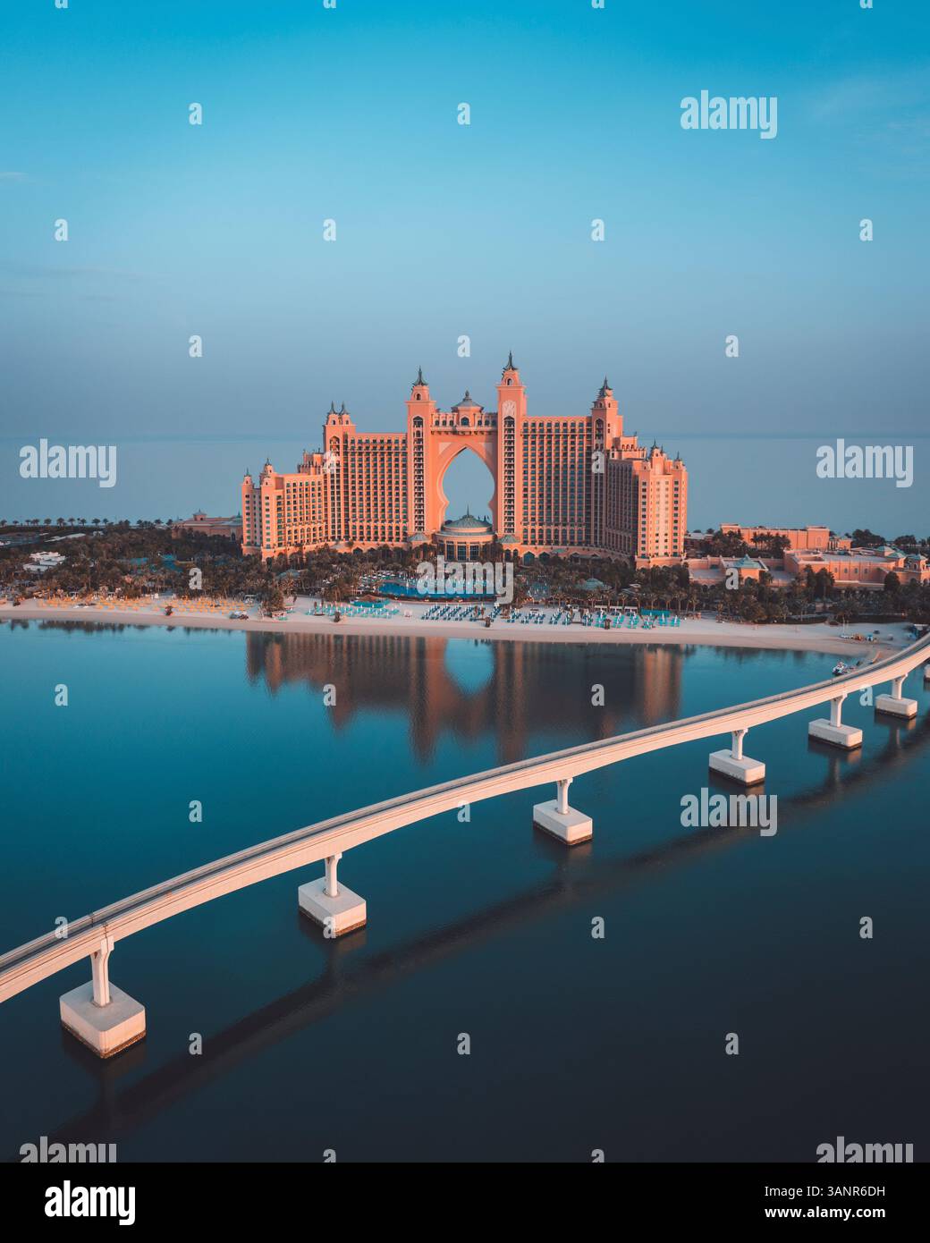 Aerial Drone view of the Atlantis Hotel on the Dubai Palm, United Arab ...