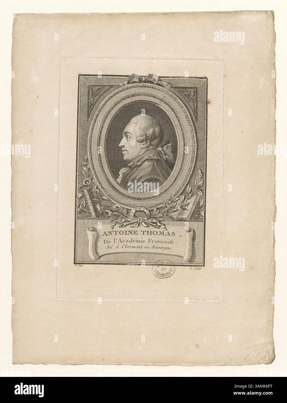 This intaglio print depicts Antoine Thomas, member of the Académie ...