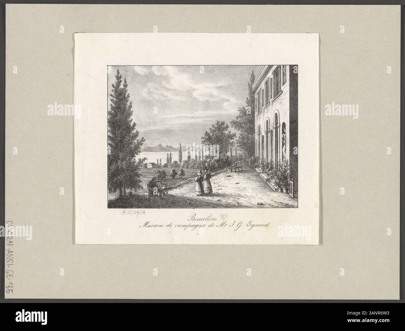 This 19th-century lithograph depicts Beaulieu, the countryside estate ...