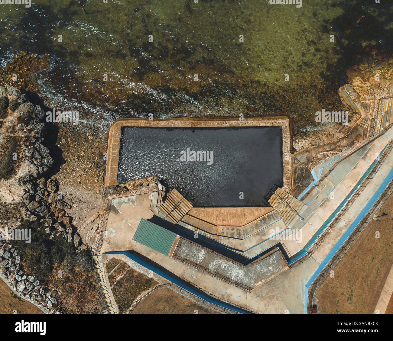 Aerial view of Edithburgh Tidal Pool, Editthburgh, South Australia ...