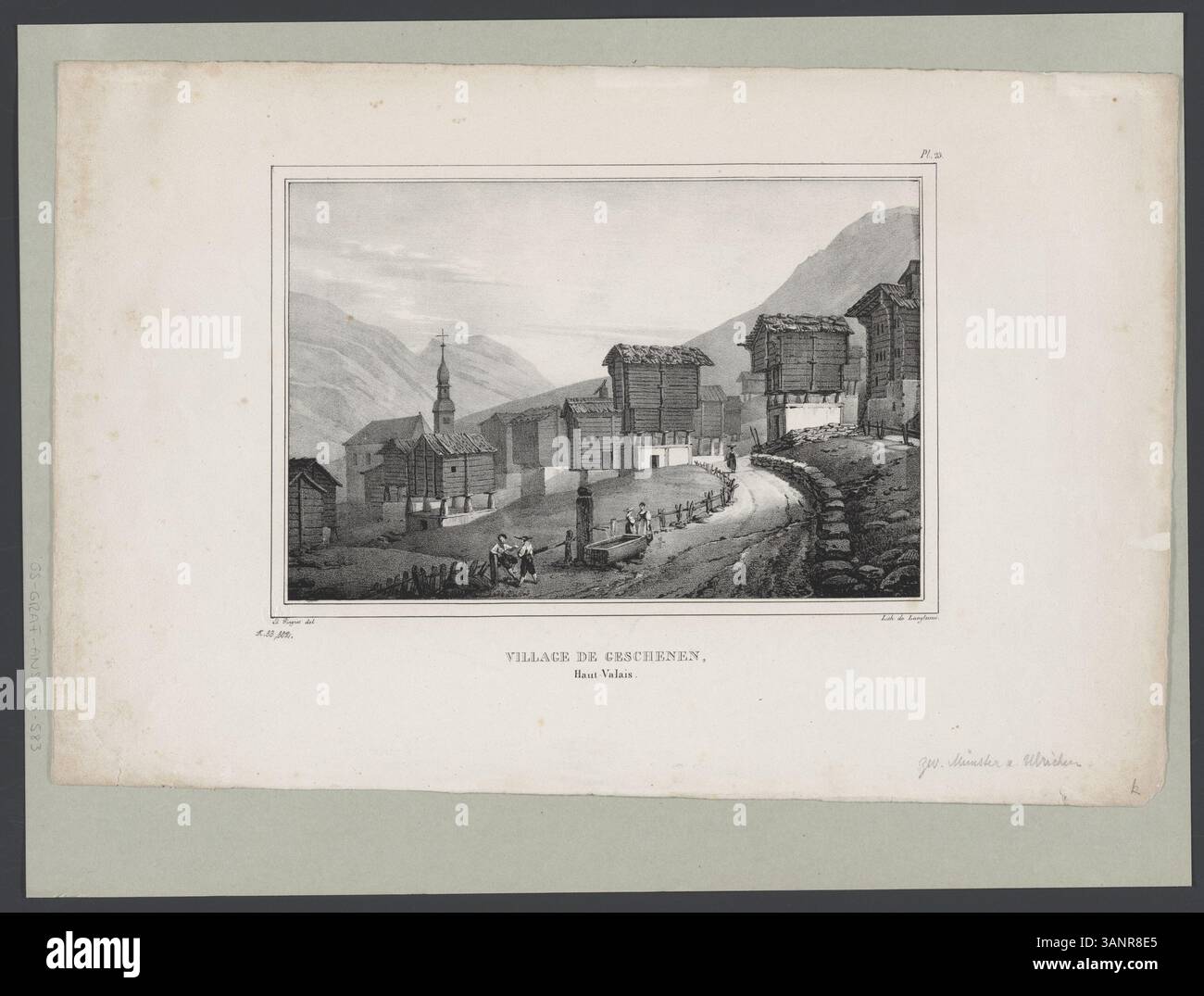 This lithograph, created by Edouard Pingret in 1825, portrays the ...