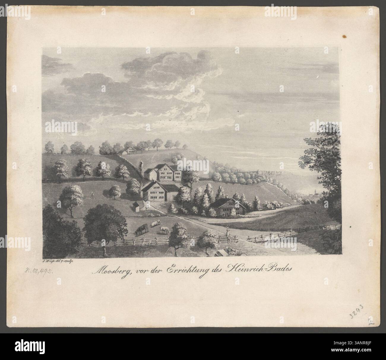 This print by Johannes Weiss from circa 1826 depicts the Moosberg ...