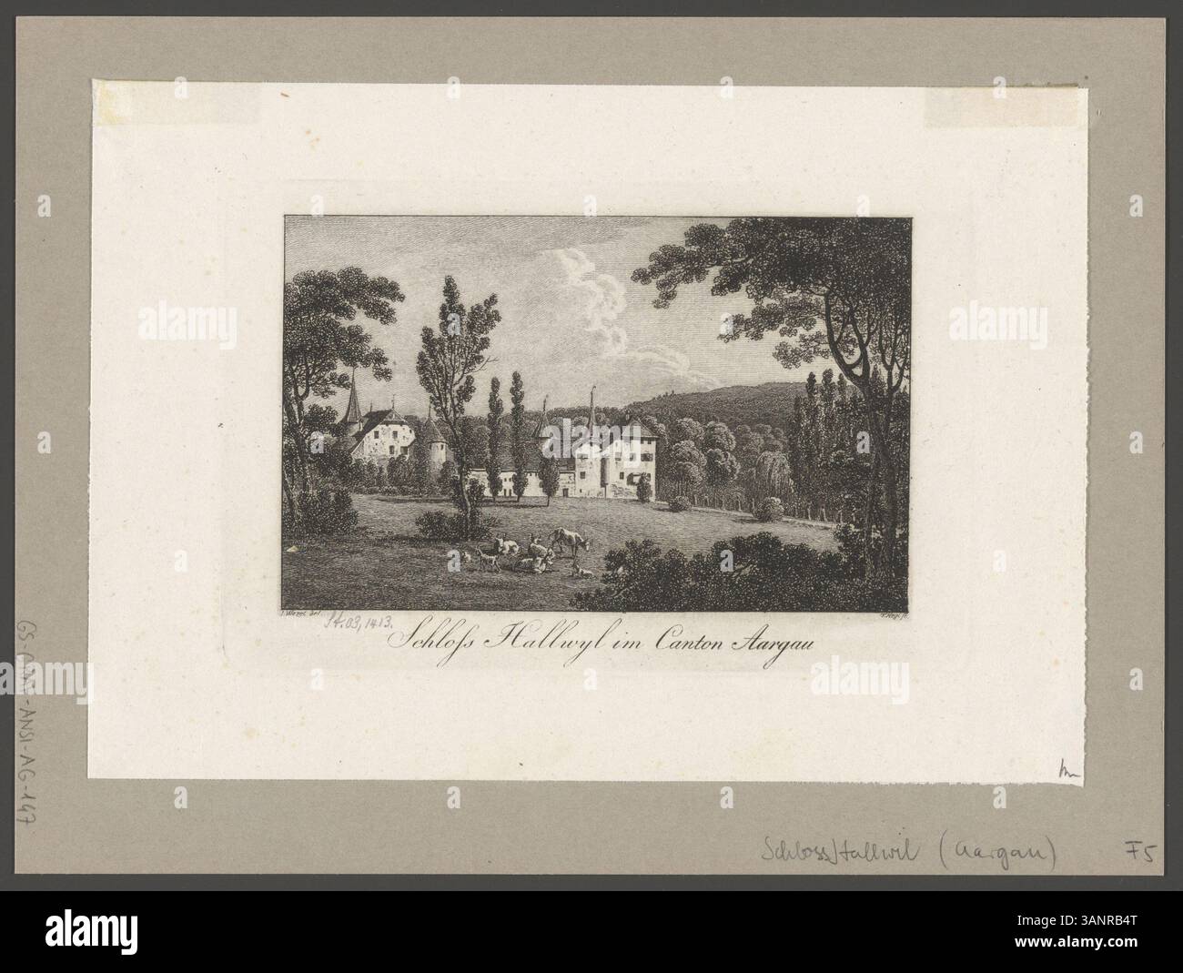 An etching print by Johann Jakob Wetzel and Franz Hegi, featuring ...