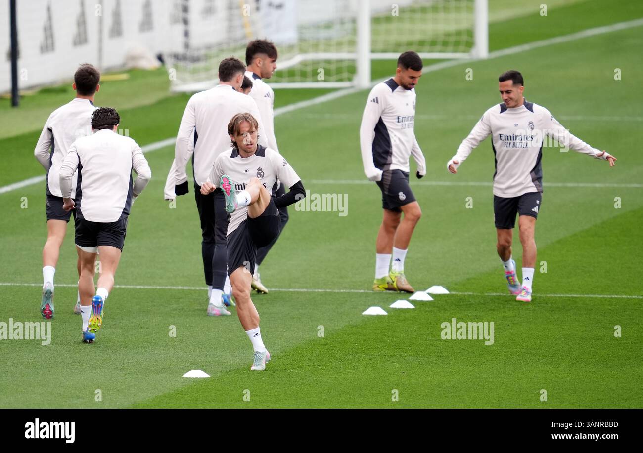 Real Madrid's Luka Modric during training at the Ciudad Real Madrid ...