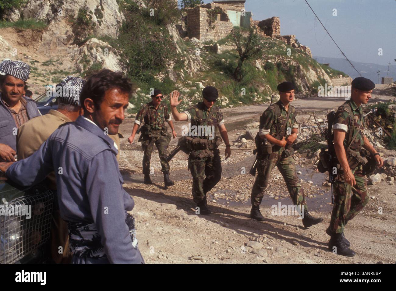 May 01, 1991 - Amadiya, Iraq - Dutch troops patrol the roads. (Credit ...