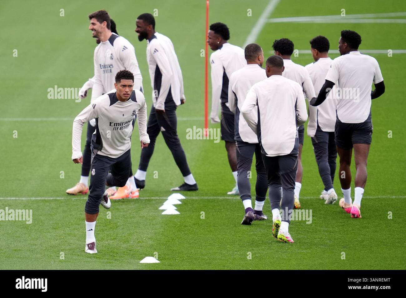 Real Madrid's Jude Bellingham during training at the Ciudad Real Madrid ...