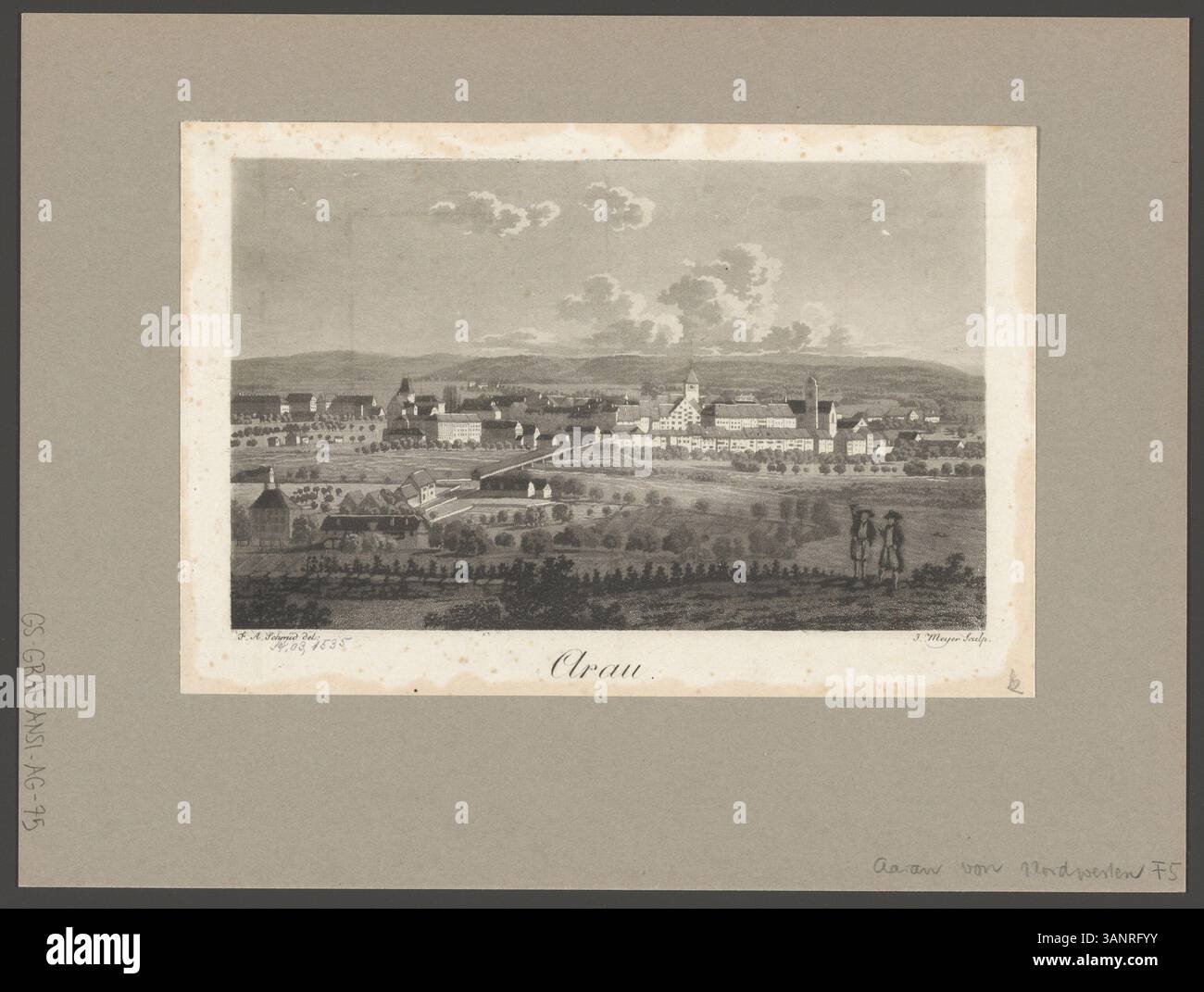 An aquatint and etching print created by David Alois Schmid and Johann Jakob Meyer around 1817 ...