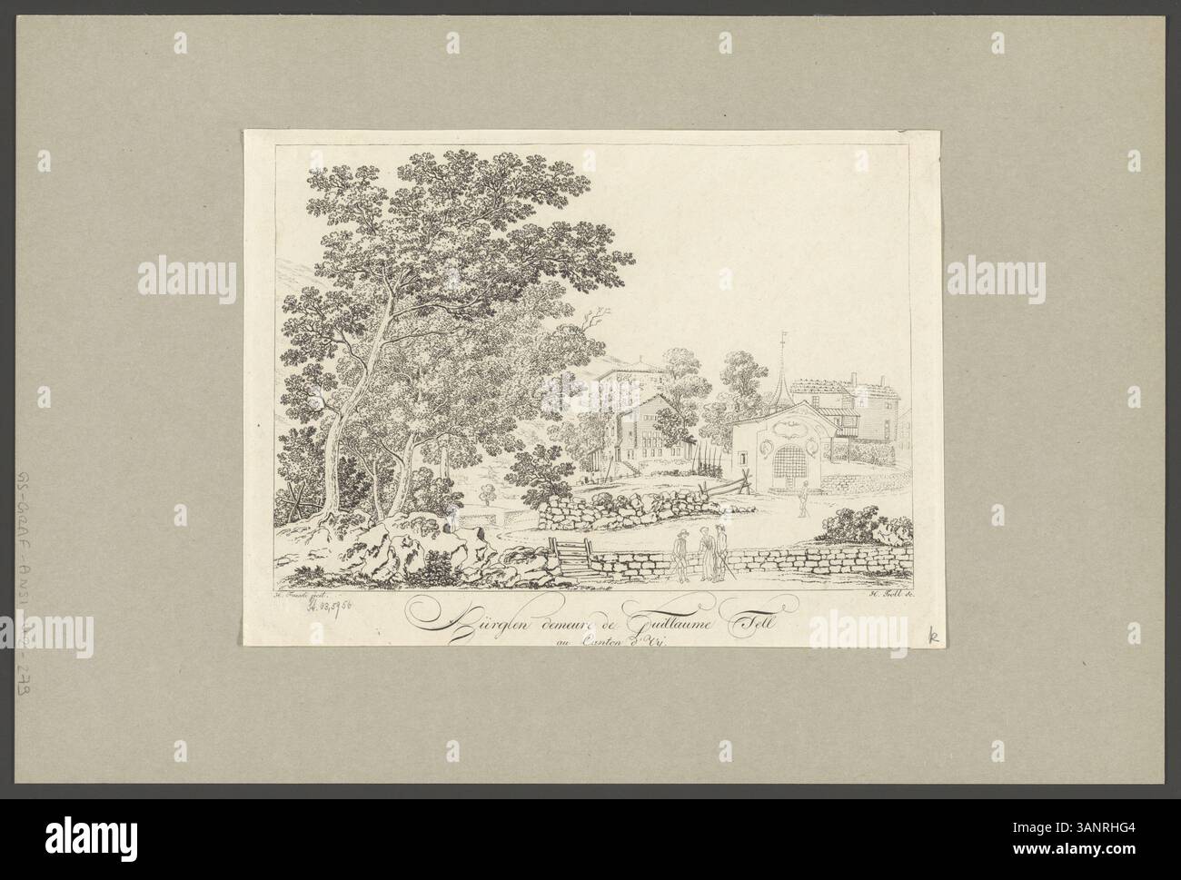 This etching, created by Heinrich Füssli and Johann Heinrich Troll circa 1796, depicts Bürglen ...