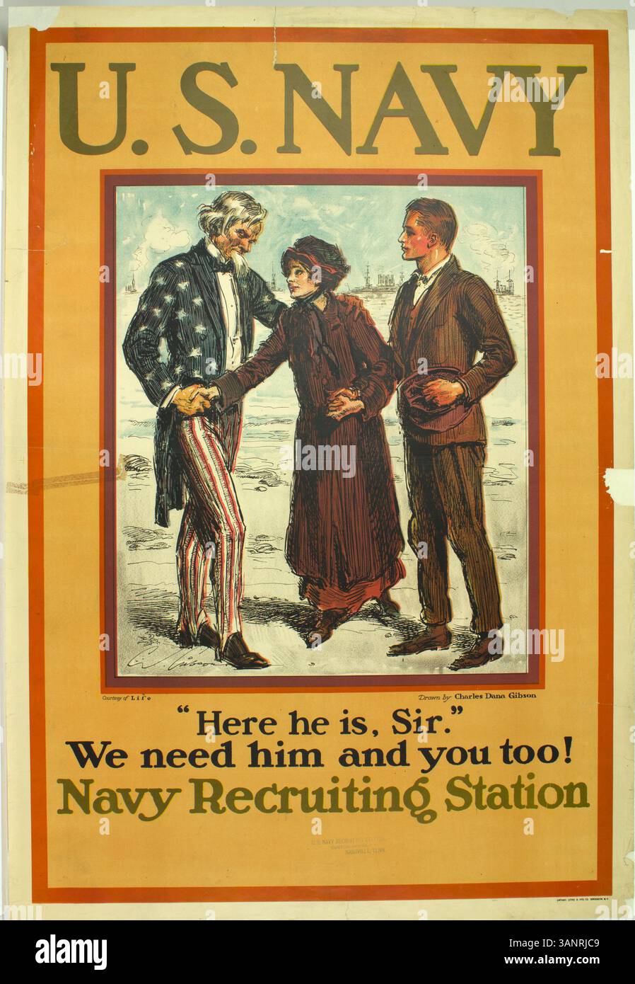 Charles Dana Gibson’s 1917 poster, ‘Here He Is, Sir,’ features a call ...
