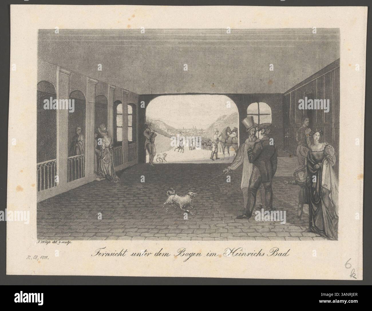 A print by Johannes Weiss from around 1826, showing the view under the ...