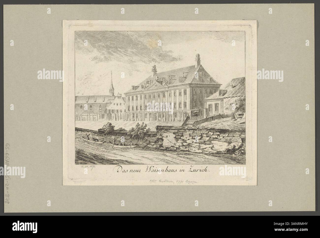 This etching depicts the new orphanage in Zurich, completed in 1771 ...