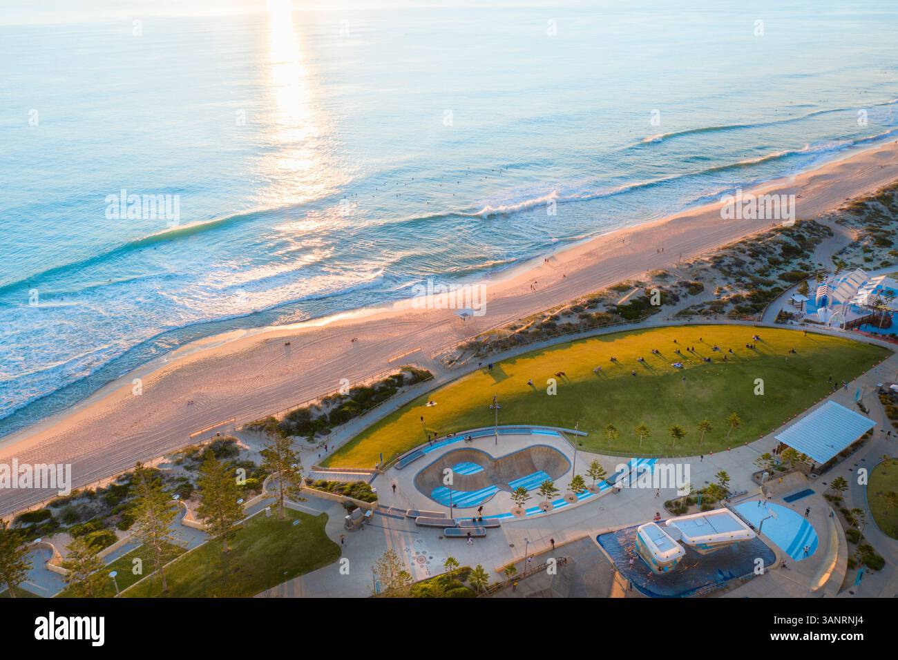 Aerial Drone View of Scarborough Beach, Western Australia. This beach ...