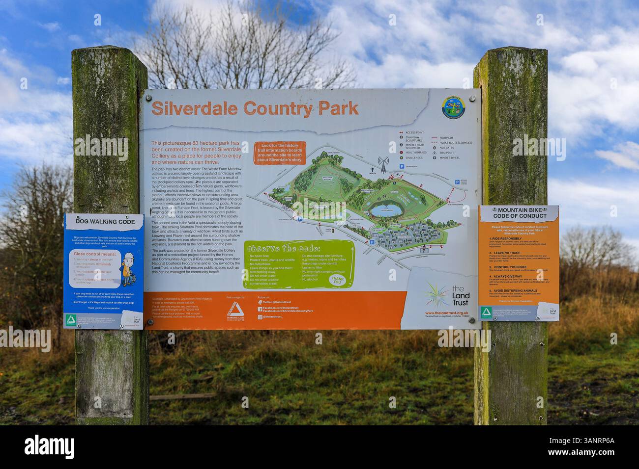 An information board at Silverdale Community Country Park, Silverdale ...