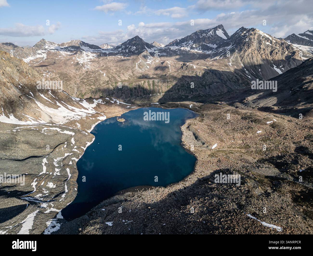 Aerial view of pristine Deosai National Park with majestic mountains ...