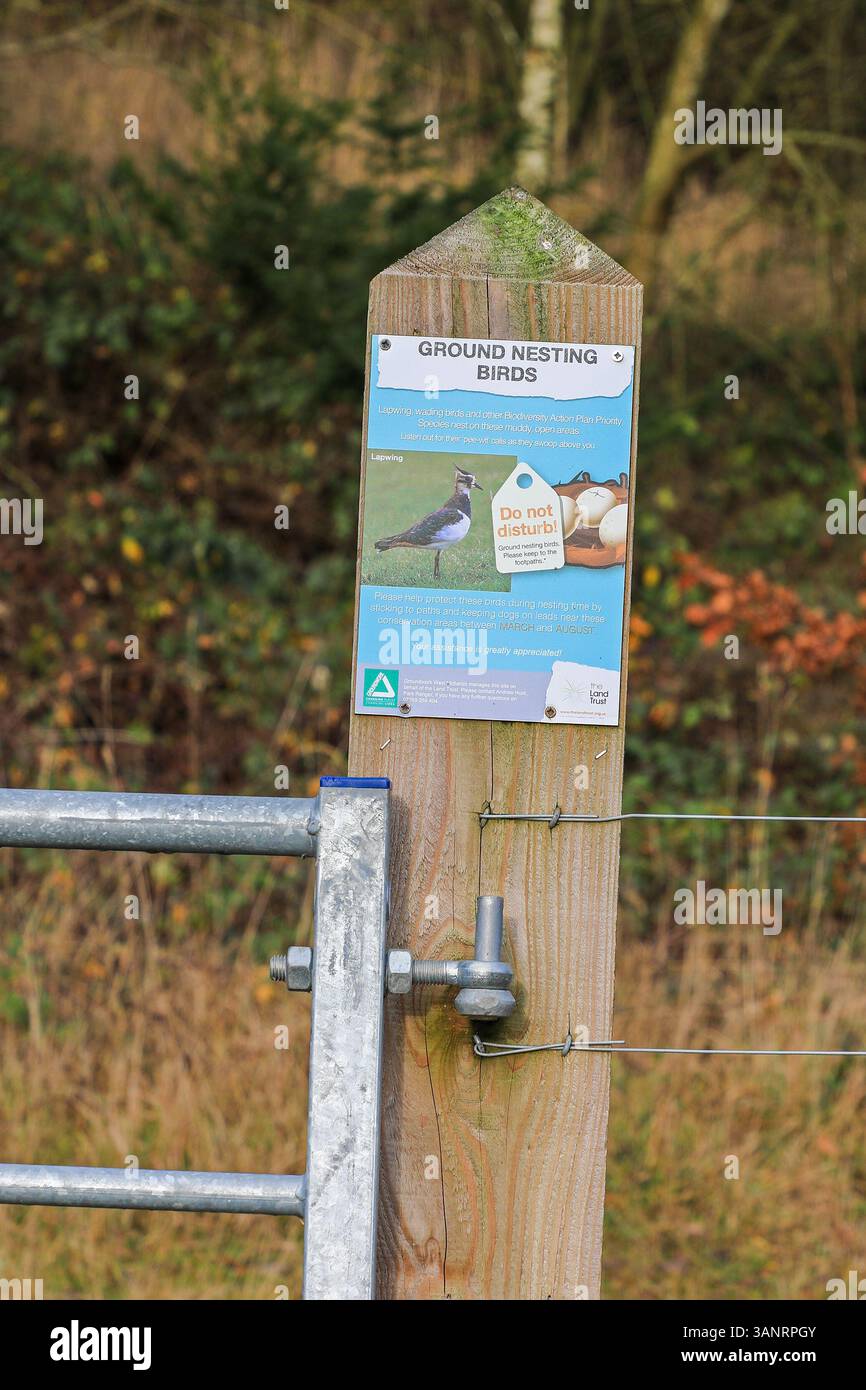 An information board about ground nesting birds at Silverdale Community ...