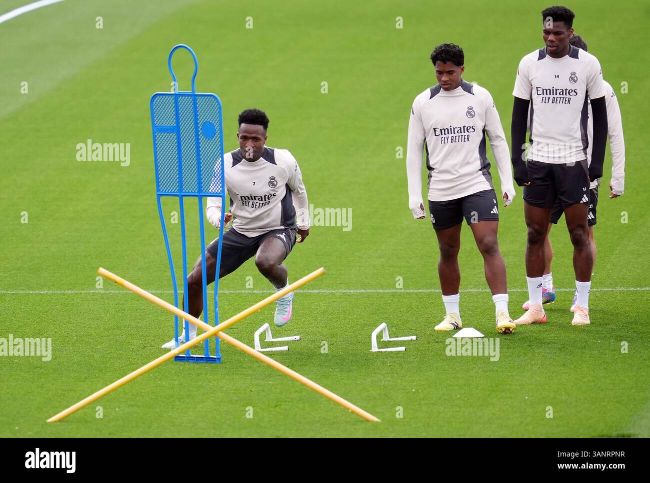Real Madrid's Vinicius Junior during training at the Ciudad Real Madrid ...