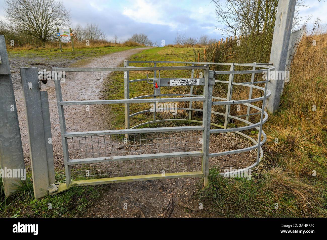 A metal gate with a radar key system for disabled visitors, Silverdale ...