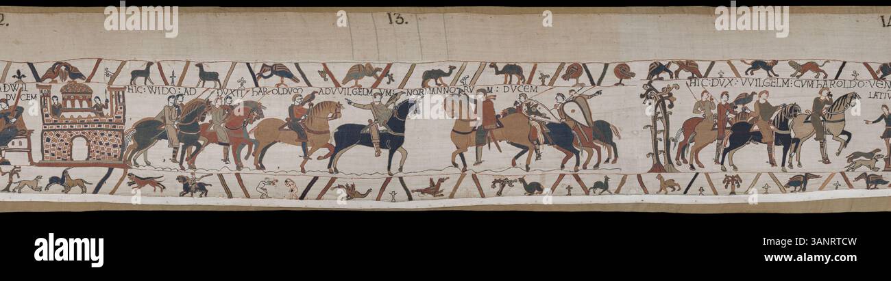 This scene from the Bayeux Tapestry illustrates the events surrounding ...