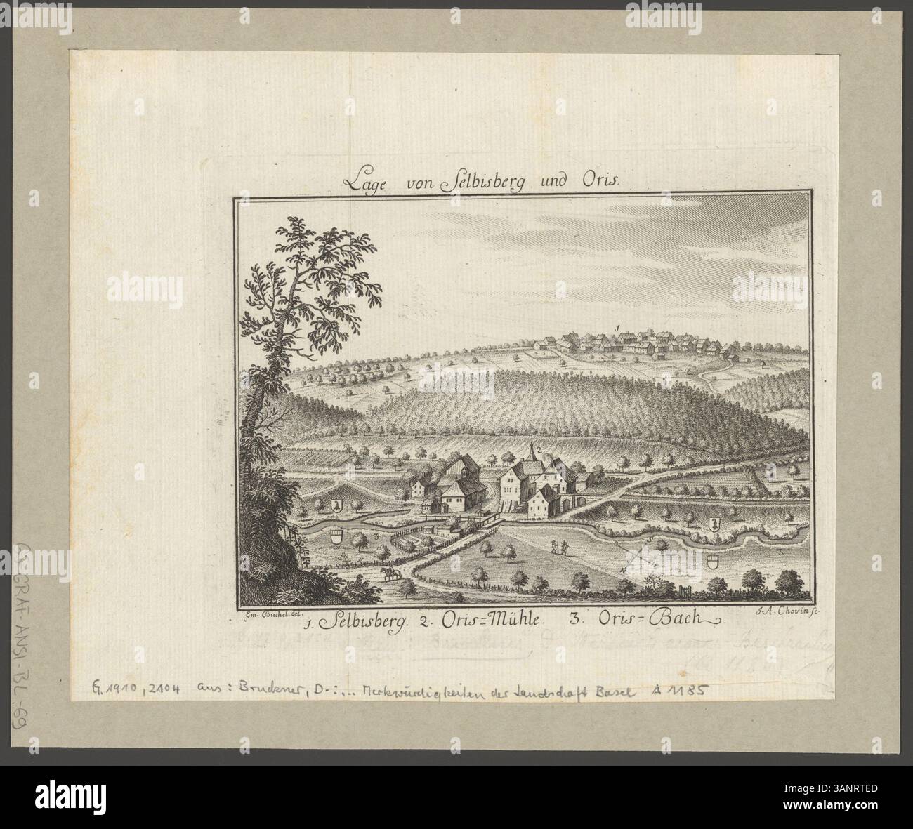 A 1754 etching print by Emanuel Büchel and Jacques-Antony Chovin ...