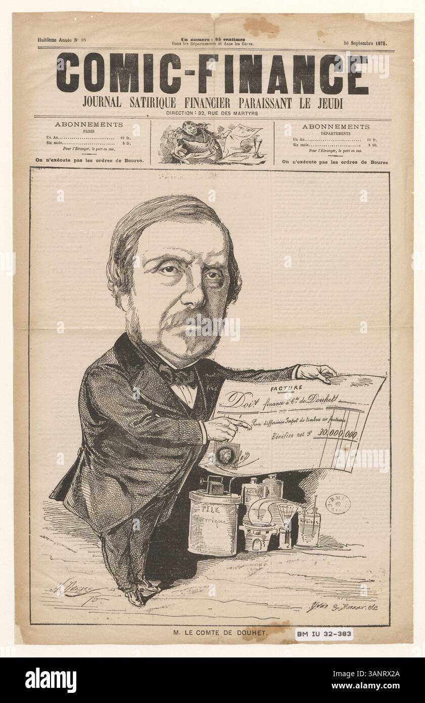 Wood engraving portrait of M. le comte de Douhet, created for the Boyer ...