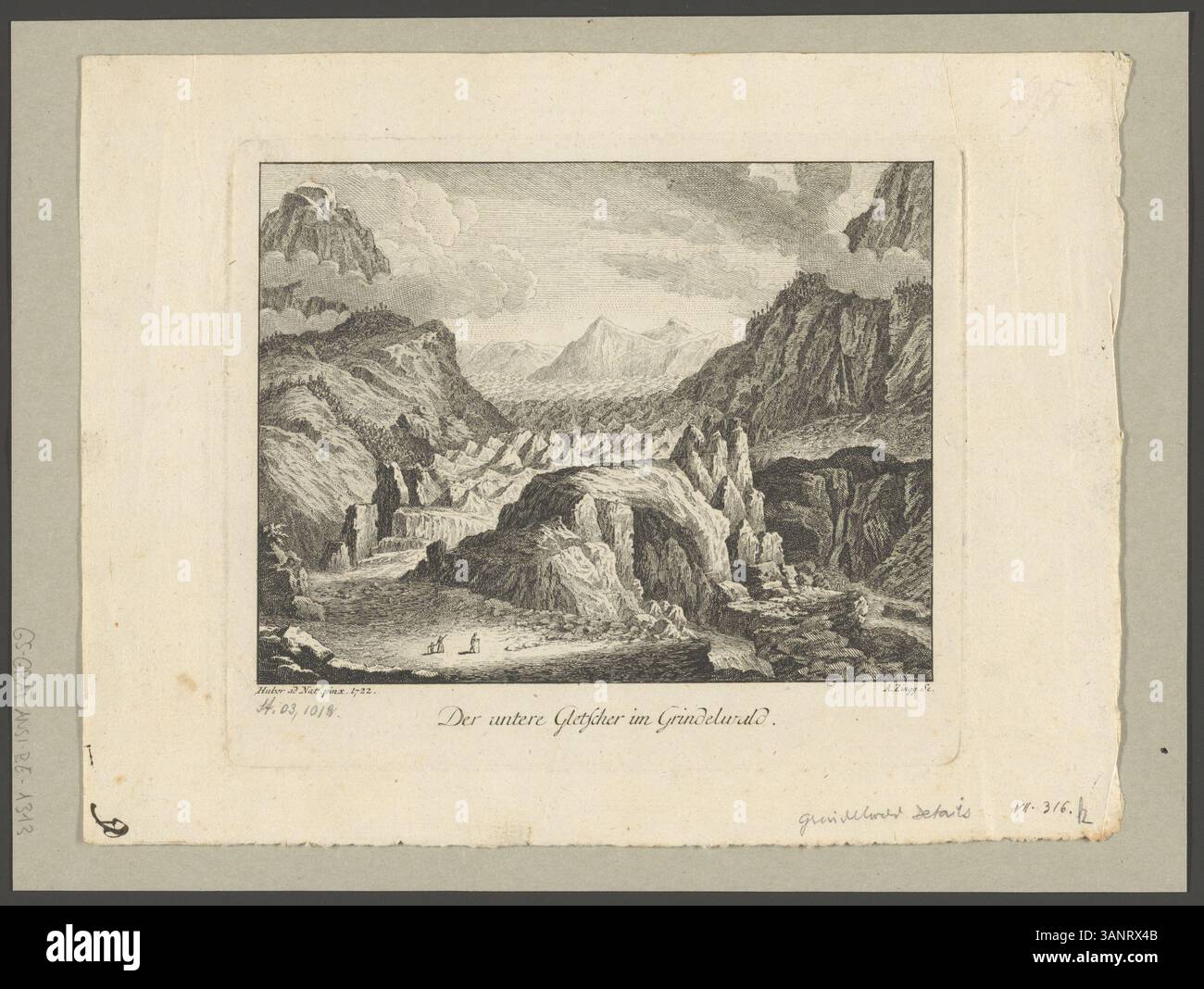 This etching print, created by Johann Rudolf Huber and etched by Adrian Zingg, depicts the Lower ...