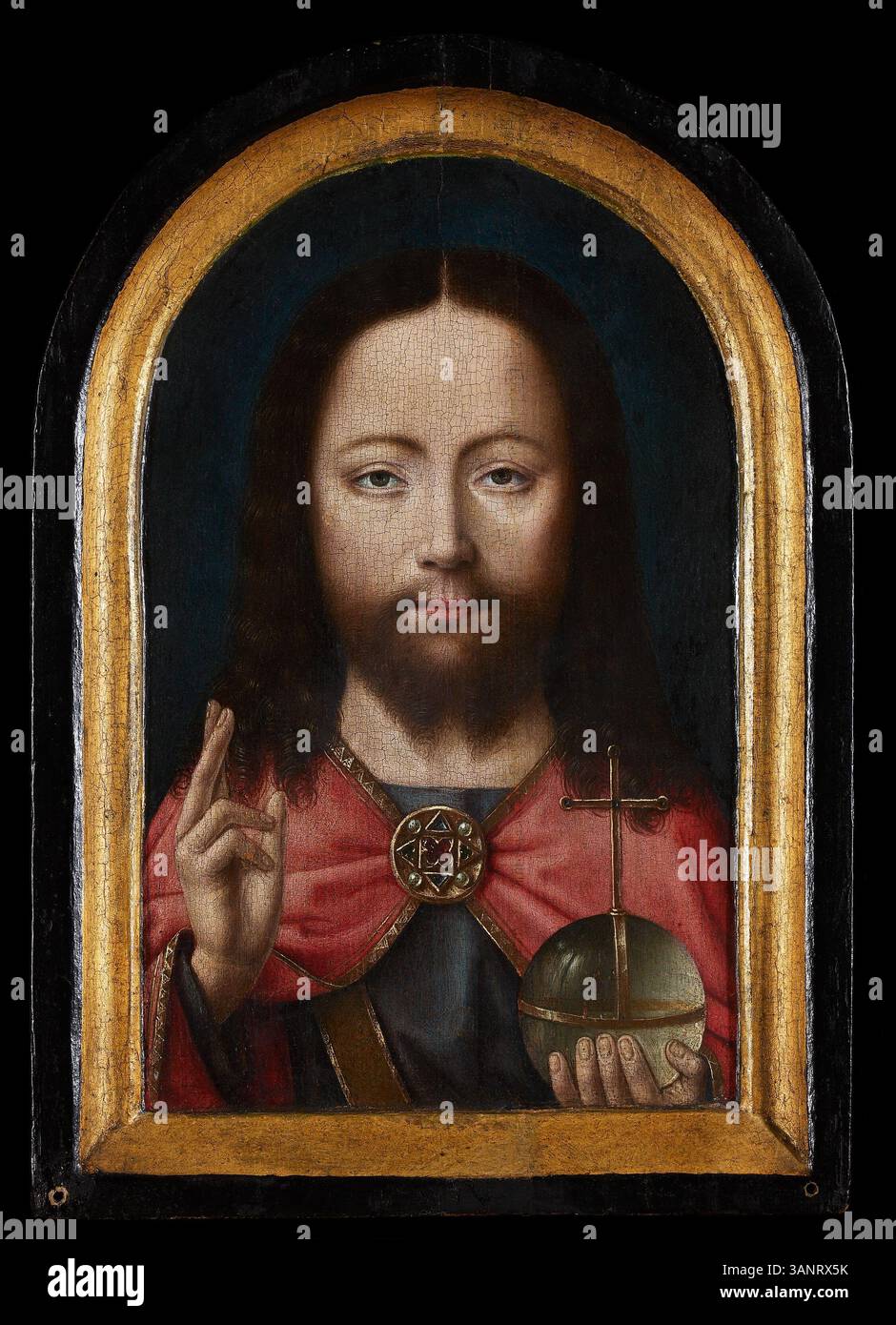 This anonymous 15th-century painting of 'Salvator Mundi' depicts Christ ...