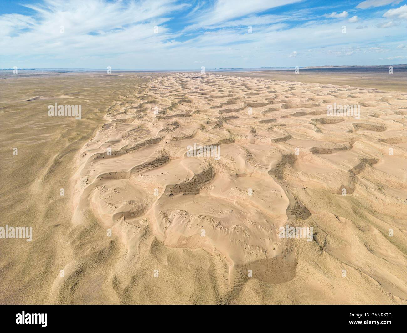 Aerial view of sand dune forms, Urgamal, Zavkhan, Mongolia Stock Photo ...