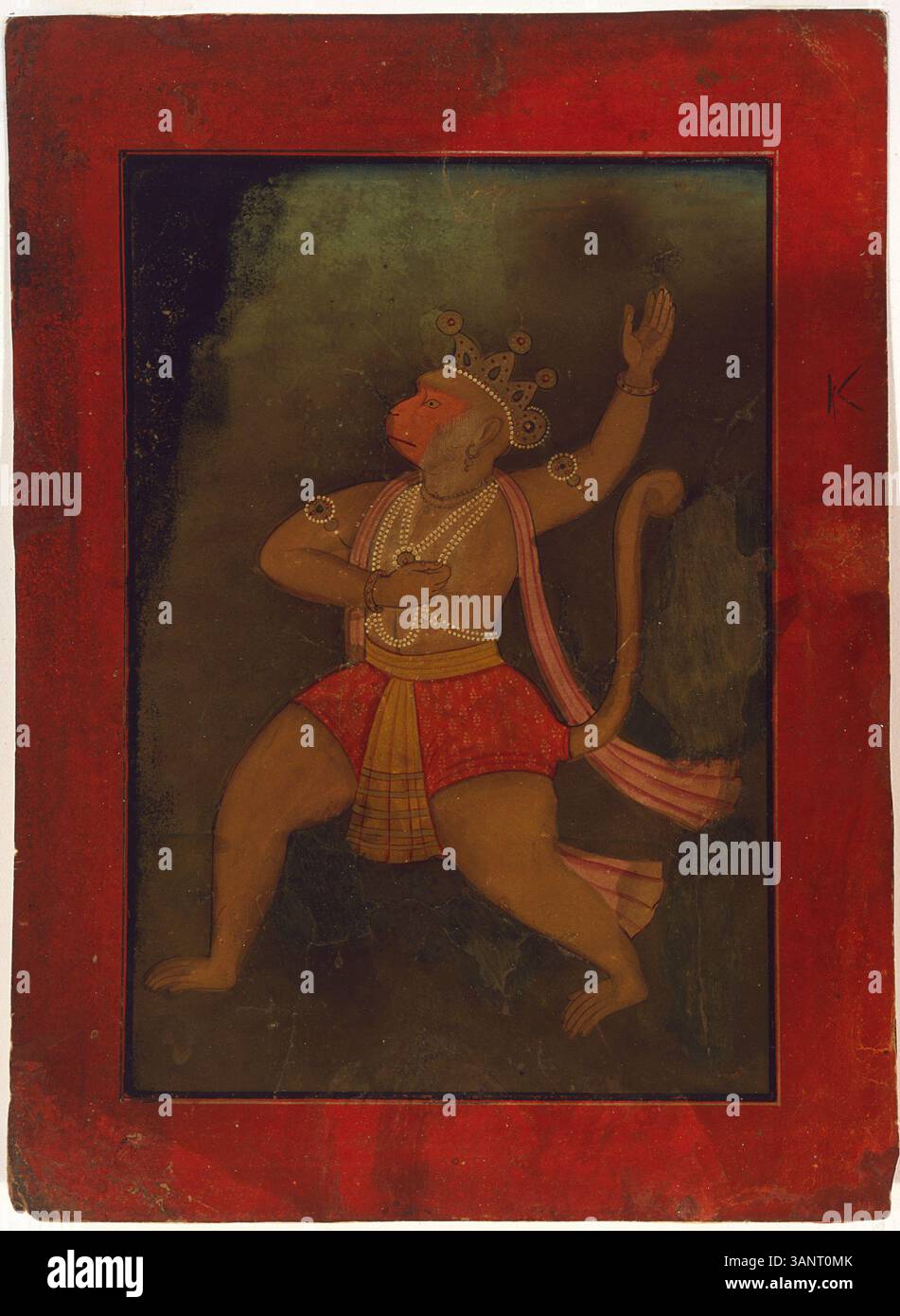 This 17th-century portrait of Hanuman, attributed to an anonymous ...