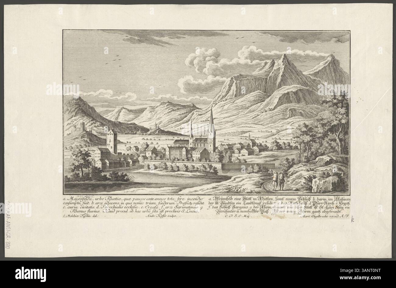 This print from around 1725 illustrates Mayenfelda (Meyenfeld) in ...