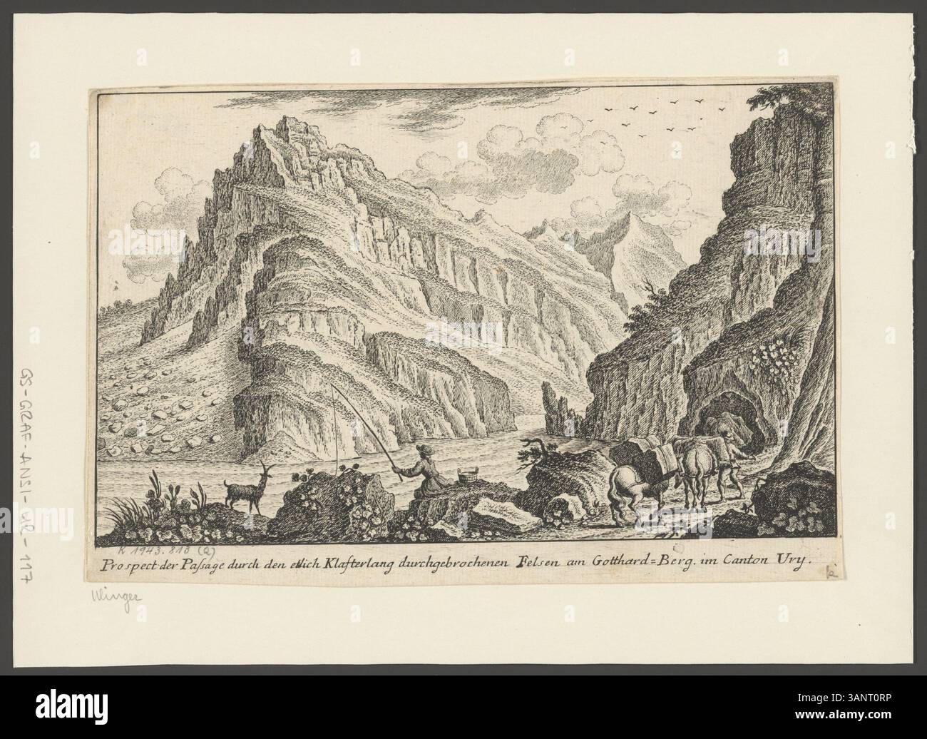 This 18th-century etching by Johann Caspar Ulinger shows the passage ...