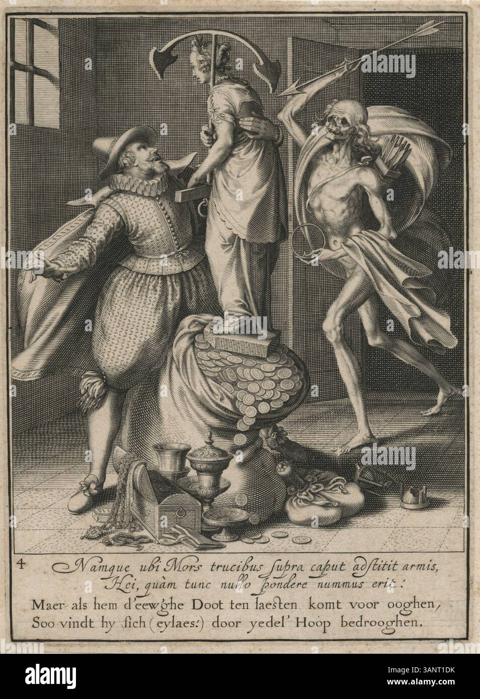 Willem Isaacsz Swanenburg’s 1609 print 'Death with an Arrow About to Strike the Man Down ...